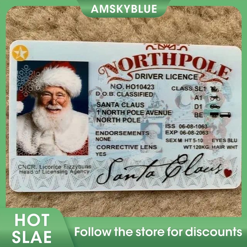AMC-Sleigh License Realistic Looking Glossy Finish Rectangle Santa ...