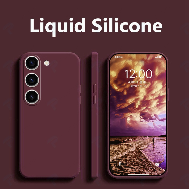 Luxury Liquid Silicone Phone Case For Samsung Galaxy S23 Ultra S23 Plus ...