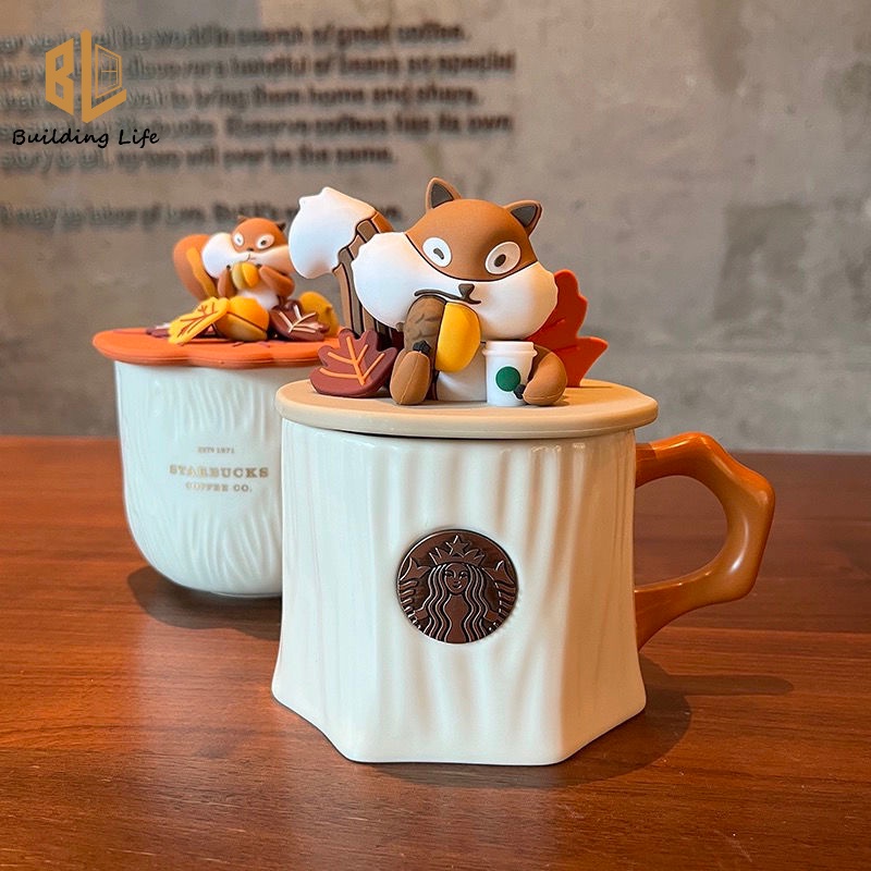 Starbucks Mug Tree Stump Squirrel Wood Grain Coffee Cup Squirrel Maple ...