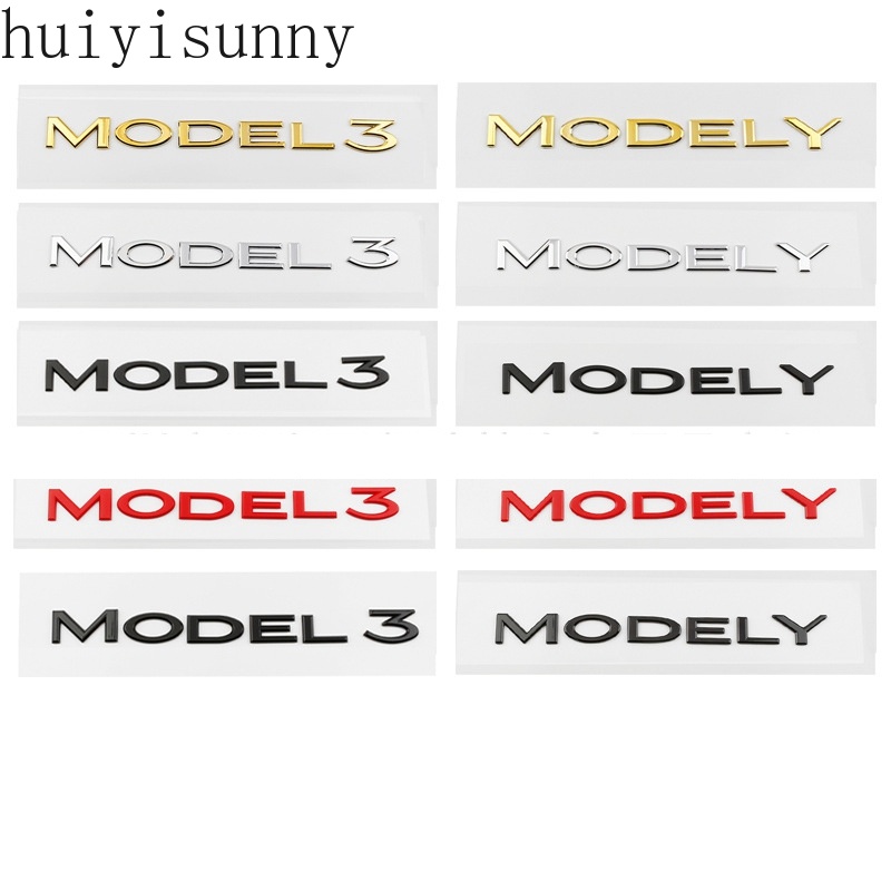 HYS For Tesla Model 3 Model Y letter emblem Hood bonnet logo Rear trunk ...