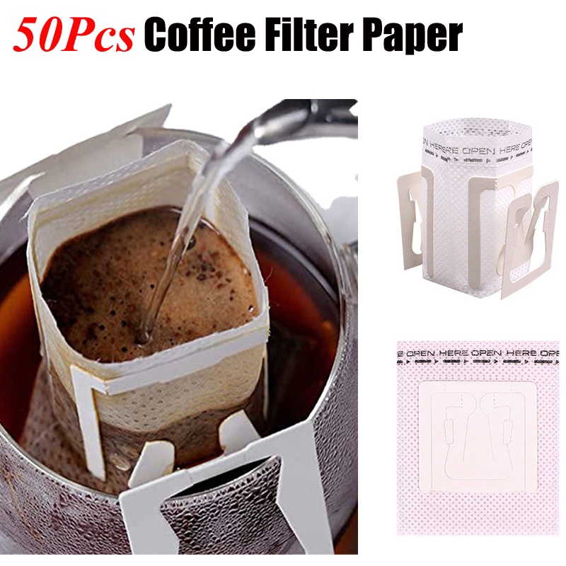 Coffee Filter Paper 25/50Pcs Coffee Drip Bag Empty Coffee Paper Filters ...
