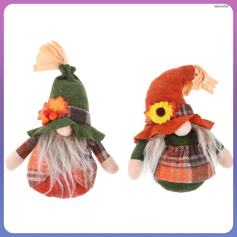 Christmas Santa Gnomes Table Decor Indoor Statue Elder Plush 2 Pcs ...