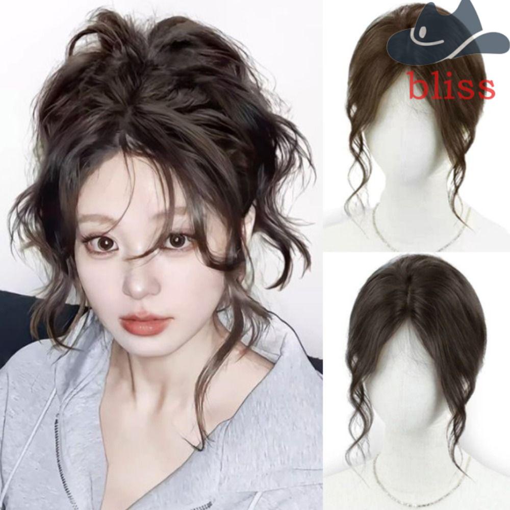 BLISS Women Topper Bang, Invisible Curly Synthetic Hair Bangs, Hair ...