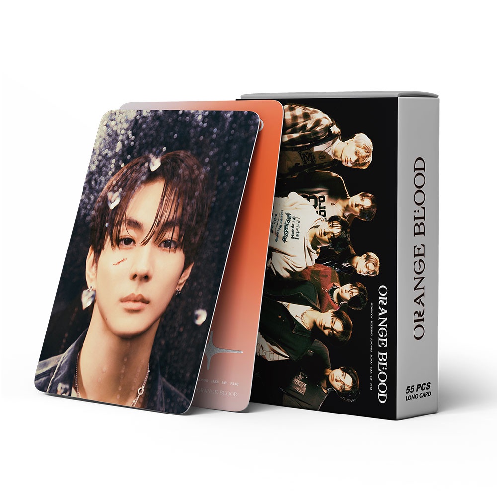 50-55pcs EN Lomo Cards New Album Orange Blood Photocards HEESEUNG JAKE ...