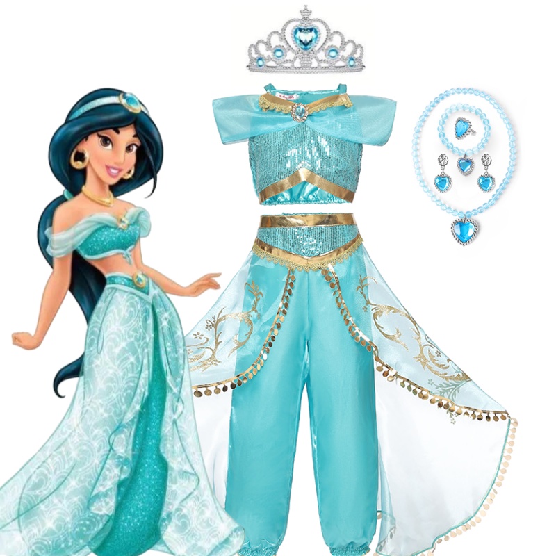 Jasmine Princess Cosplay Baby Kid Girl Fancy Dress Up Party Costume ...