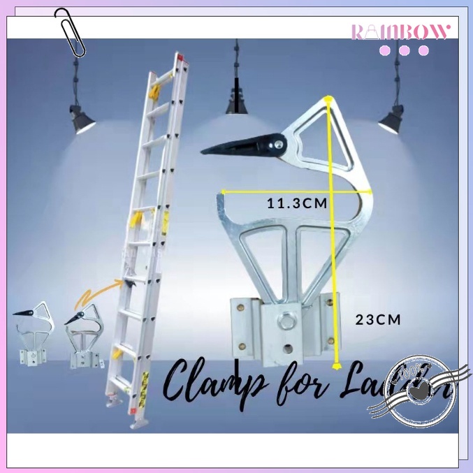 2PCS Extension Ladder Clips Aluminum Telescopic Ladder Clamp Extension ...