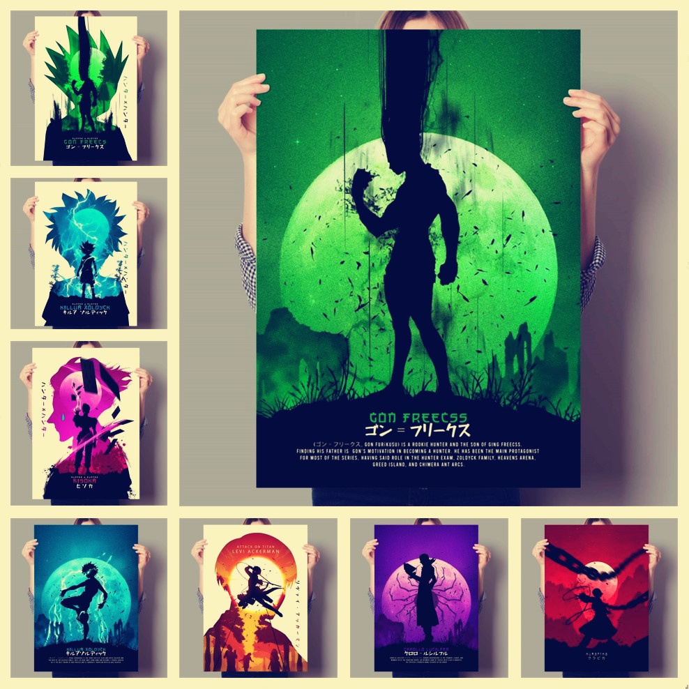 Anime Hunter X Hunter Poster Killua Zoldyck Kurapika Gon Freecss Hisoka ...