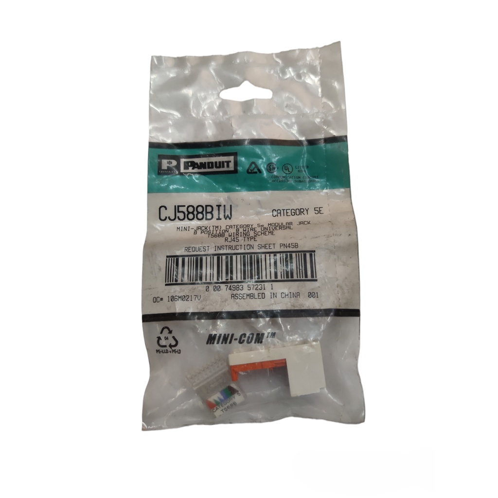 PANDUIT CAT5e Modular Jack RJ45 Outlet Device - CJ588BIW | Shopee ...