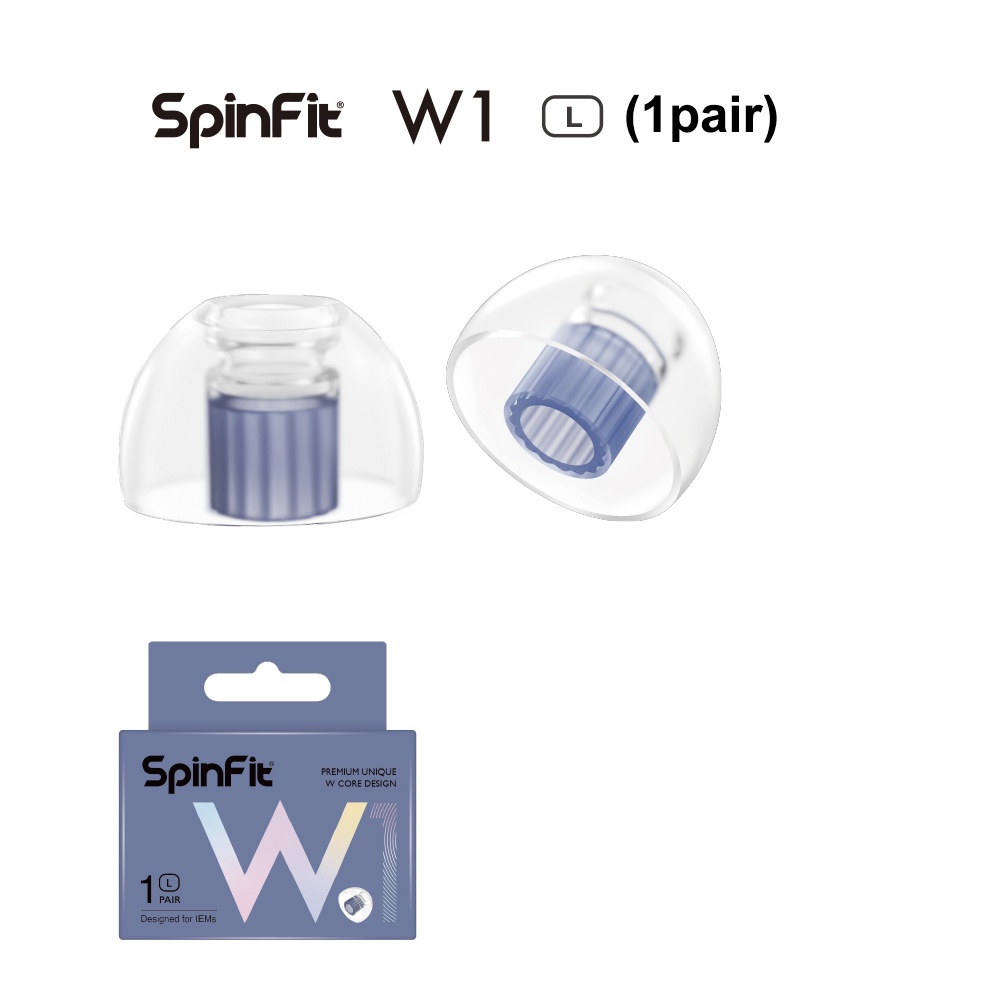 SpinFit W1 Silicone Ear Tips Eartips Patented Medical-Grade Double W ...