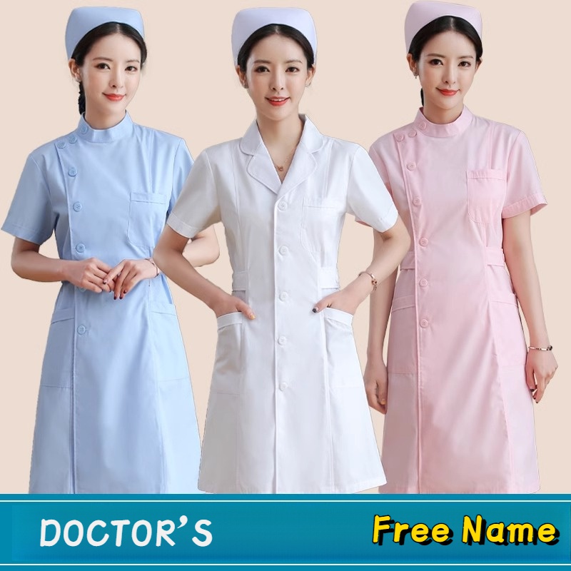 Free Embroidery Lab Gown Lab Coat for Women Hospital Medical Doctor ...