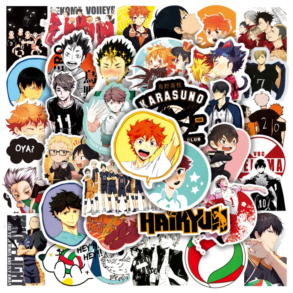 100Pcs/Set Haikyuu!! Series EStickers Anime Hinata Shoyo Kageyama Tobio ...