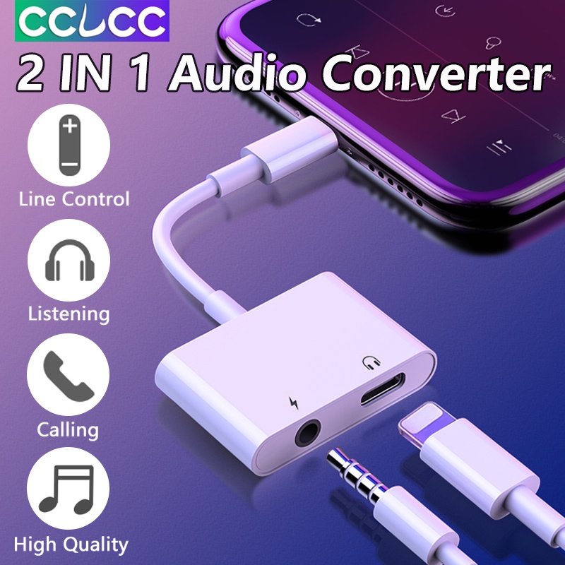 CCLCC 2-in-1 Lightning Audio Adapter,Lightning to 3.5mm/Lightning ...