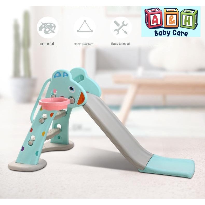 A&H Multi-functional Slide with Basketball Hoop for kid Foldable Baby ...