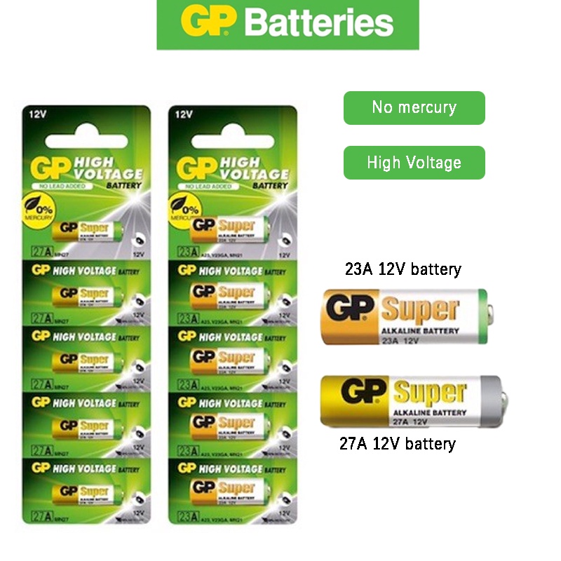 GP 23A 12V 27A 12V high-voltage alkaline battery suitable for remote control of doorbell and ...