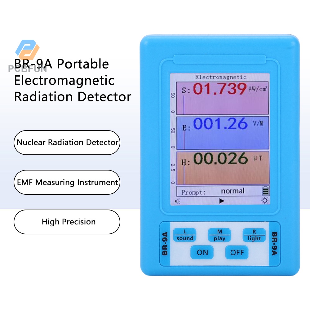 Pcbfun Br-9a Portable Electromagnetic Radiation Detector Emf Measuring ...