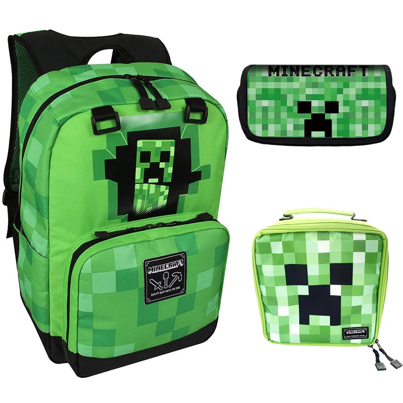 3 in 1 Minecraft Children 3D School Bag Backpack Boys Girls School ...