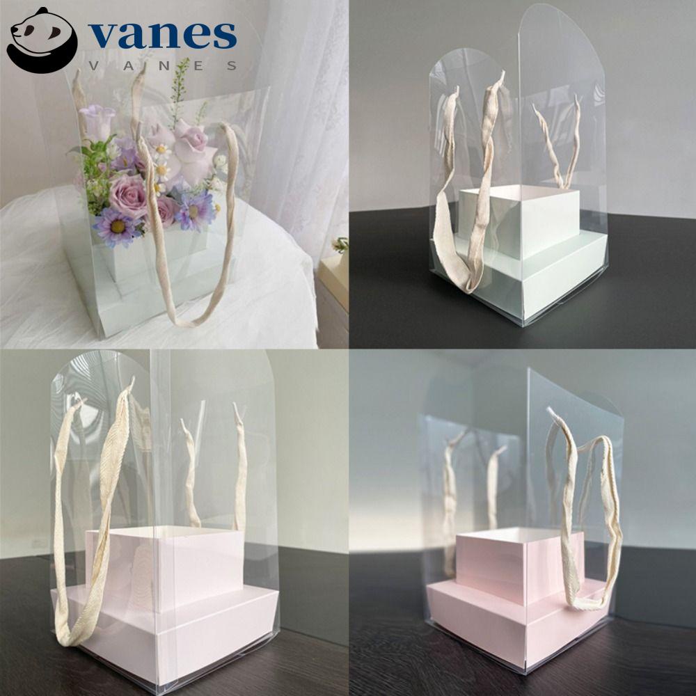 VANES Handheld Flower Box, Transparent Paper Box Bouquet Wrapping Bag ...