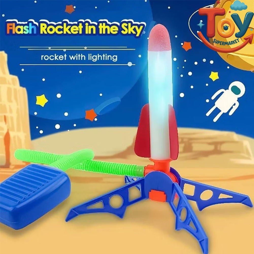 Flashing Flying Rocket Toy Kids Rocket Launch Toy Children Outdoor ...