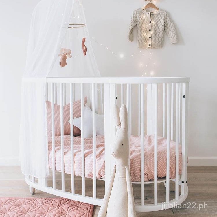 [Mother and Baby]ins Bolin Baby Crib Solid Wood Round Bed Multi ...
