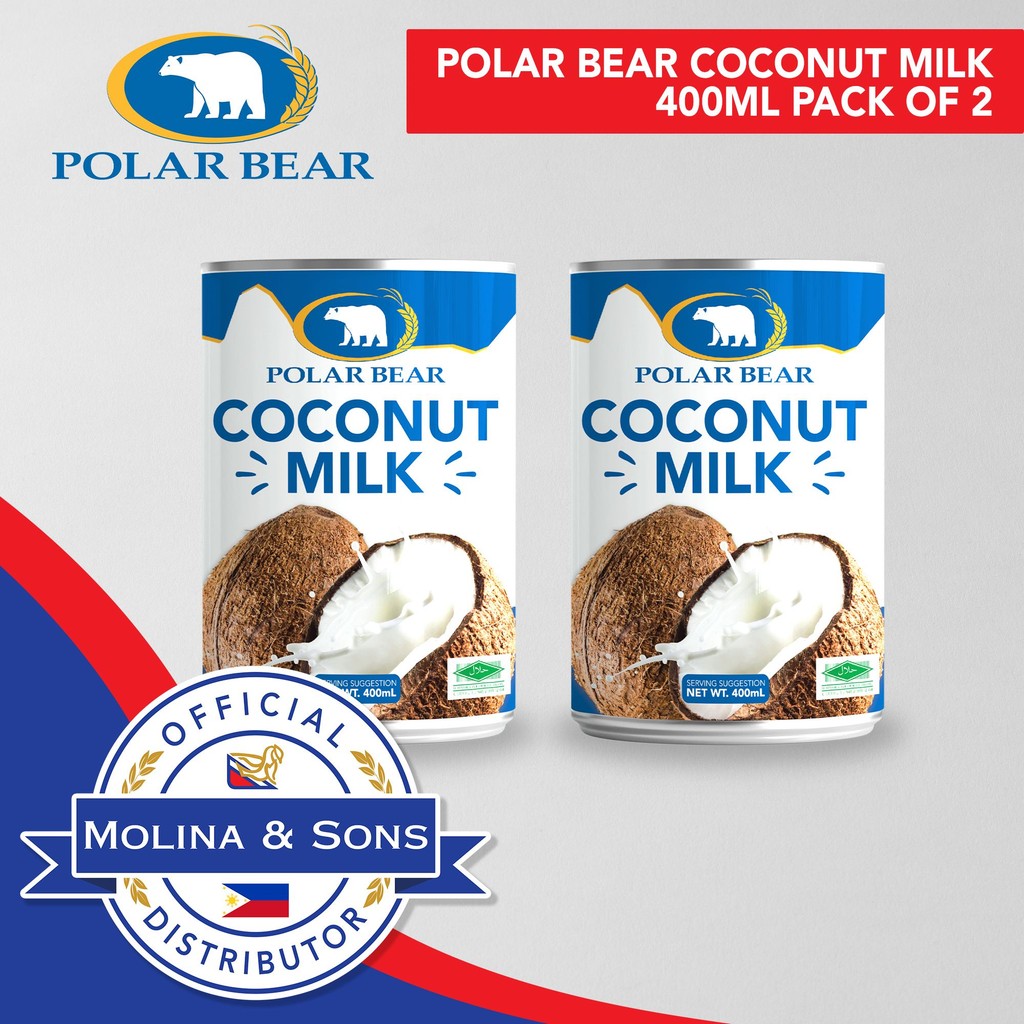 POLAR BEAR COCONUT MILK 400ML PACK OF 2 | Shopee Philippines