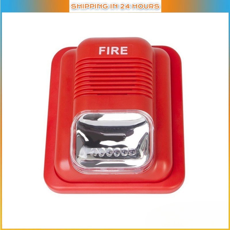 [Fast Deliver] 24V Sound & Light Fire Alarm Warning Strobe Horn Alert ...