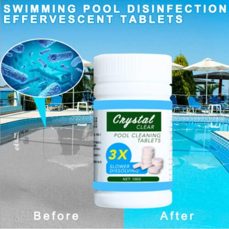 100Pcs Pool Cleaning Tablet Chlorine Dioxide Tablets Multifunction ...