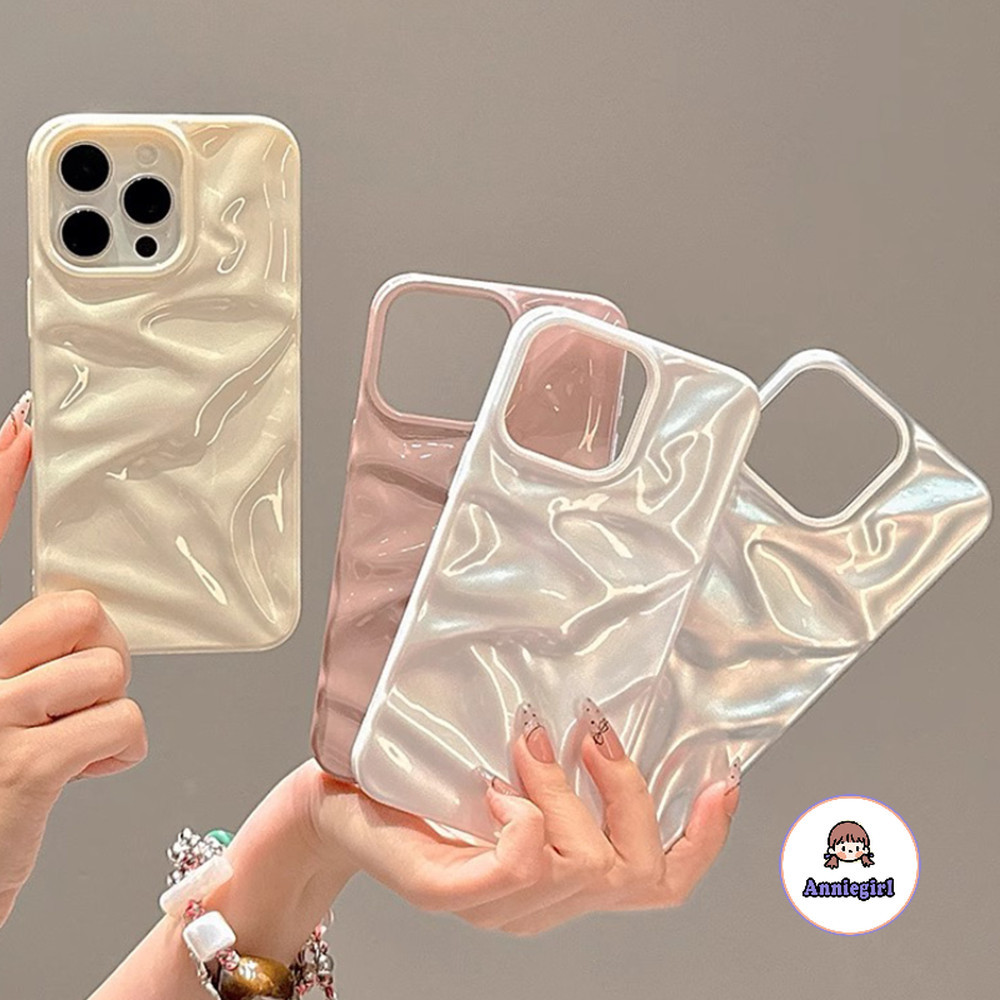 INS Solid Color 3D Water Ripple Phone Case for IPhone 11 16 15 Pro Max ...