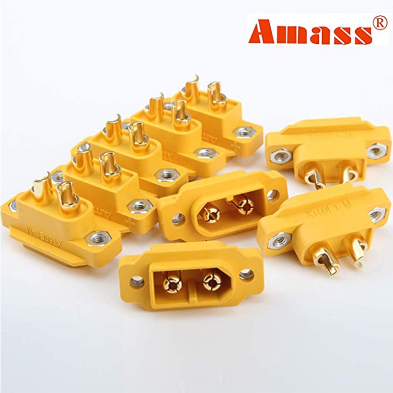 AMASS XT60E-M Mountable XT60 Male Plug Connector 4.23g For Racing ...