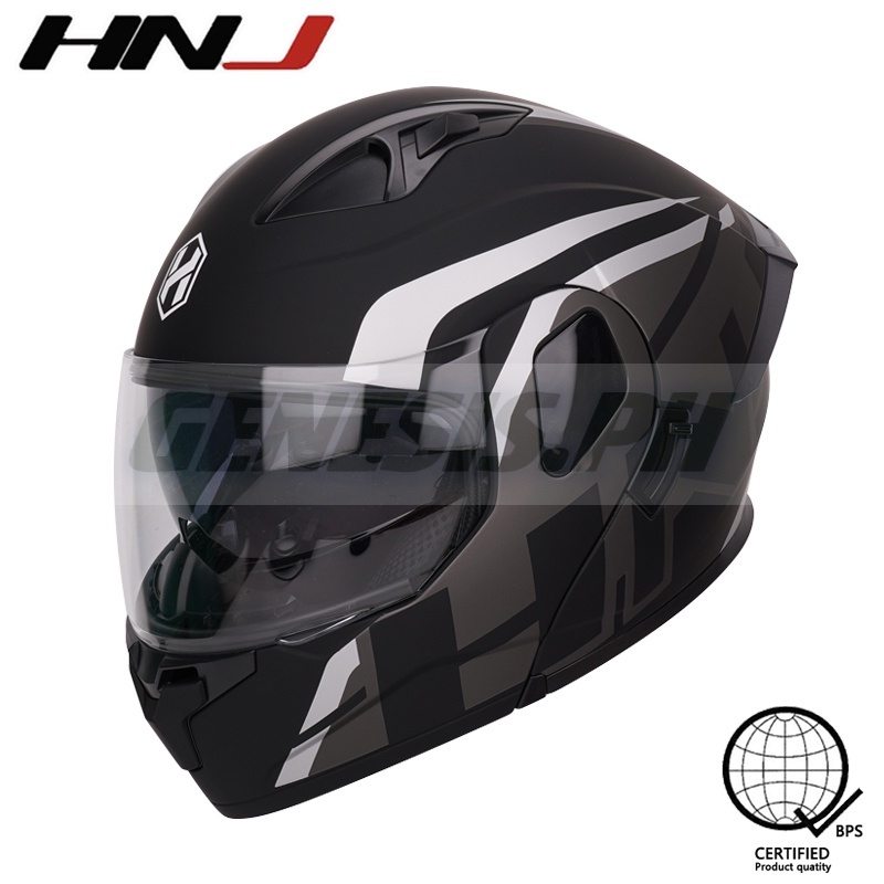 Genesis HNJ 937 #1 Motorcycle Helmet Modular with Icc Dual Visors Clear ...