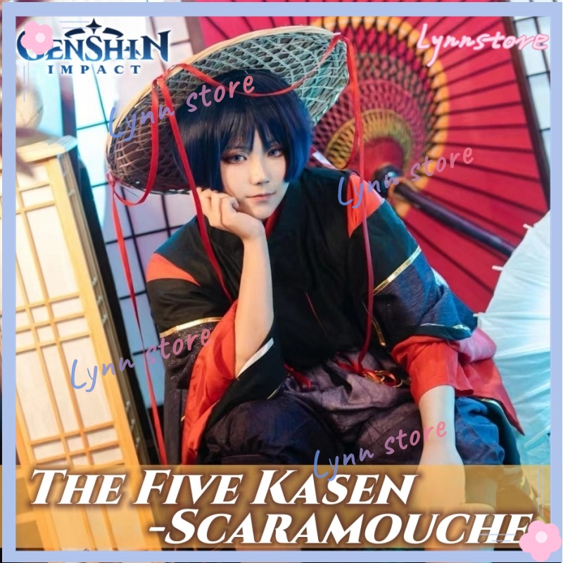 Genshin Impact Black Scaramouche Cosplay Costume+Wig The Five Kasen ...