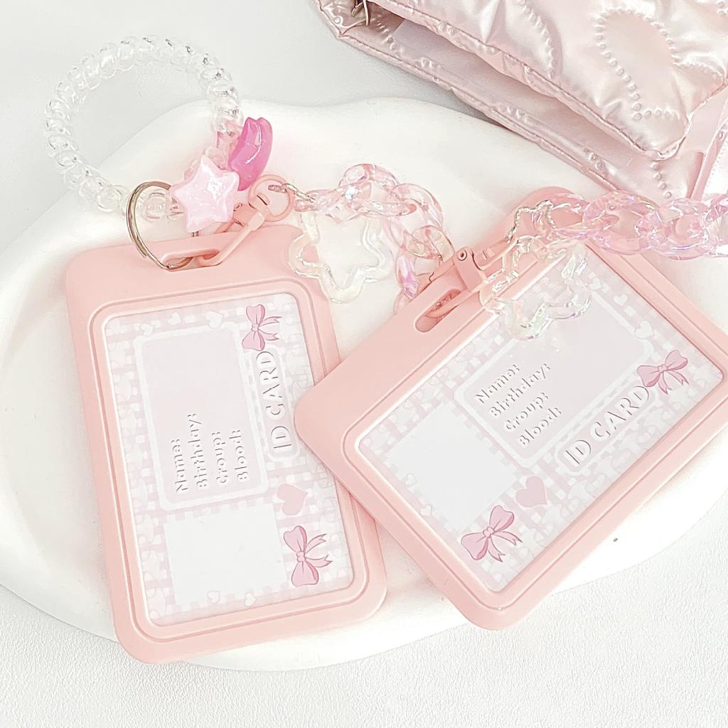 Steve Cute Pink Star Photocard Holder Student Id Card Campus Card ...