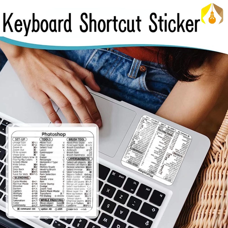Waterproof Computer Shortcut Prompt Stickers/ DIY Keyboard Pasters For ...