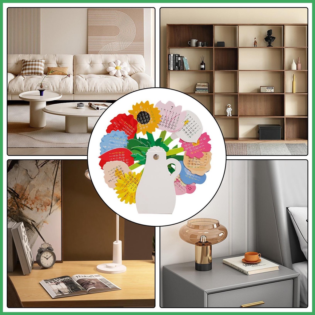 Flower Calendar 2024 Mini Desk Calendar 2024 Creative Flower Desk ...