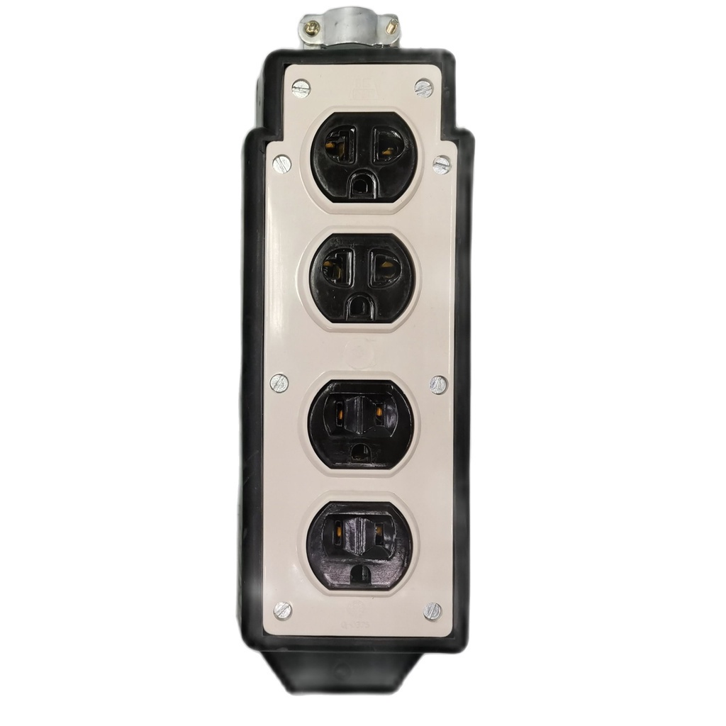 KOPEZ Heavy Duty 4 Gang Outlet with Ground Rubber Protected, Outdoor ...