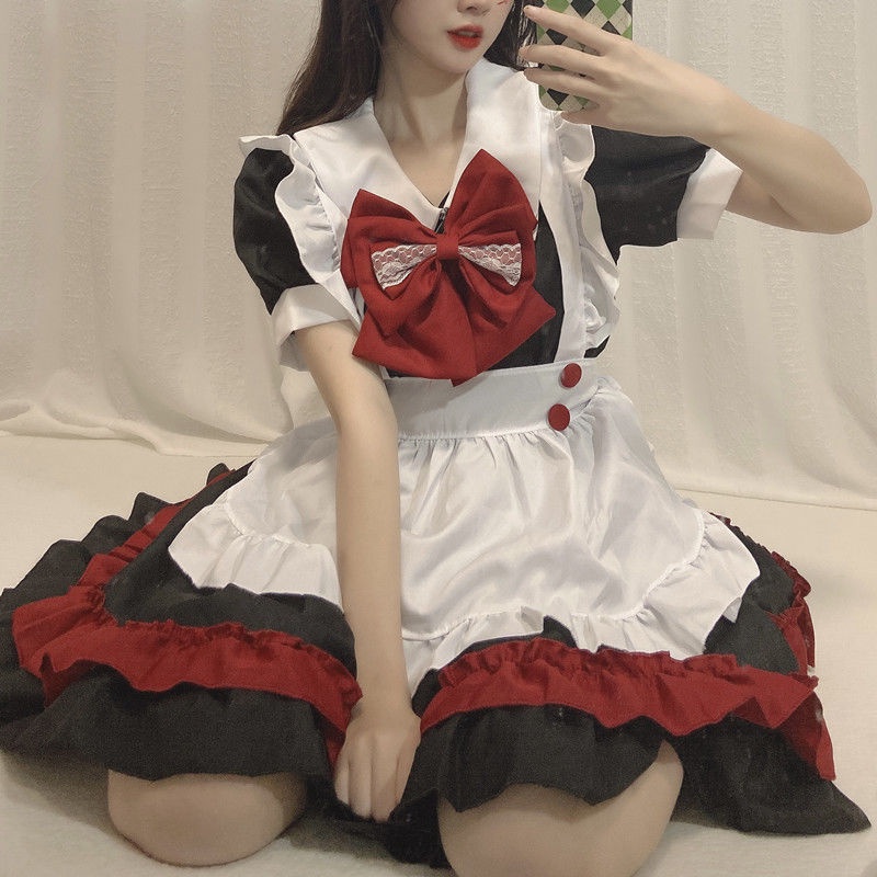 JK Maid Costume Cos Cute Maid Women's Lolita Dress Lolita Cosplay Costume | Shopee Philippines