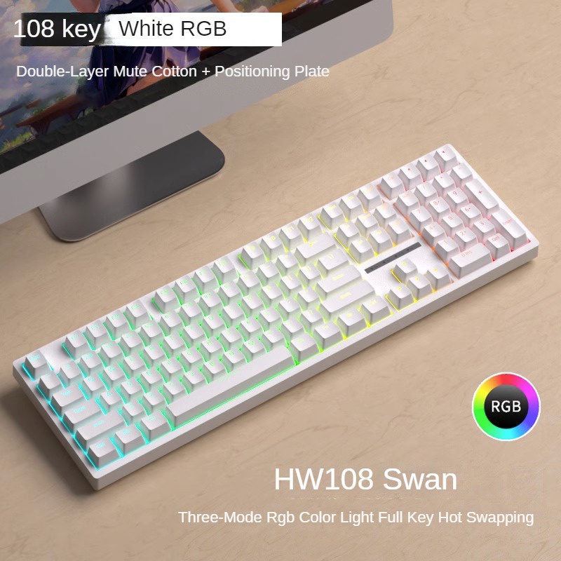 2024 New! Lychee gaming HW108 108-key South Facing LED RGB mechanical ...