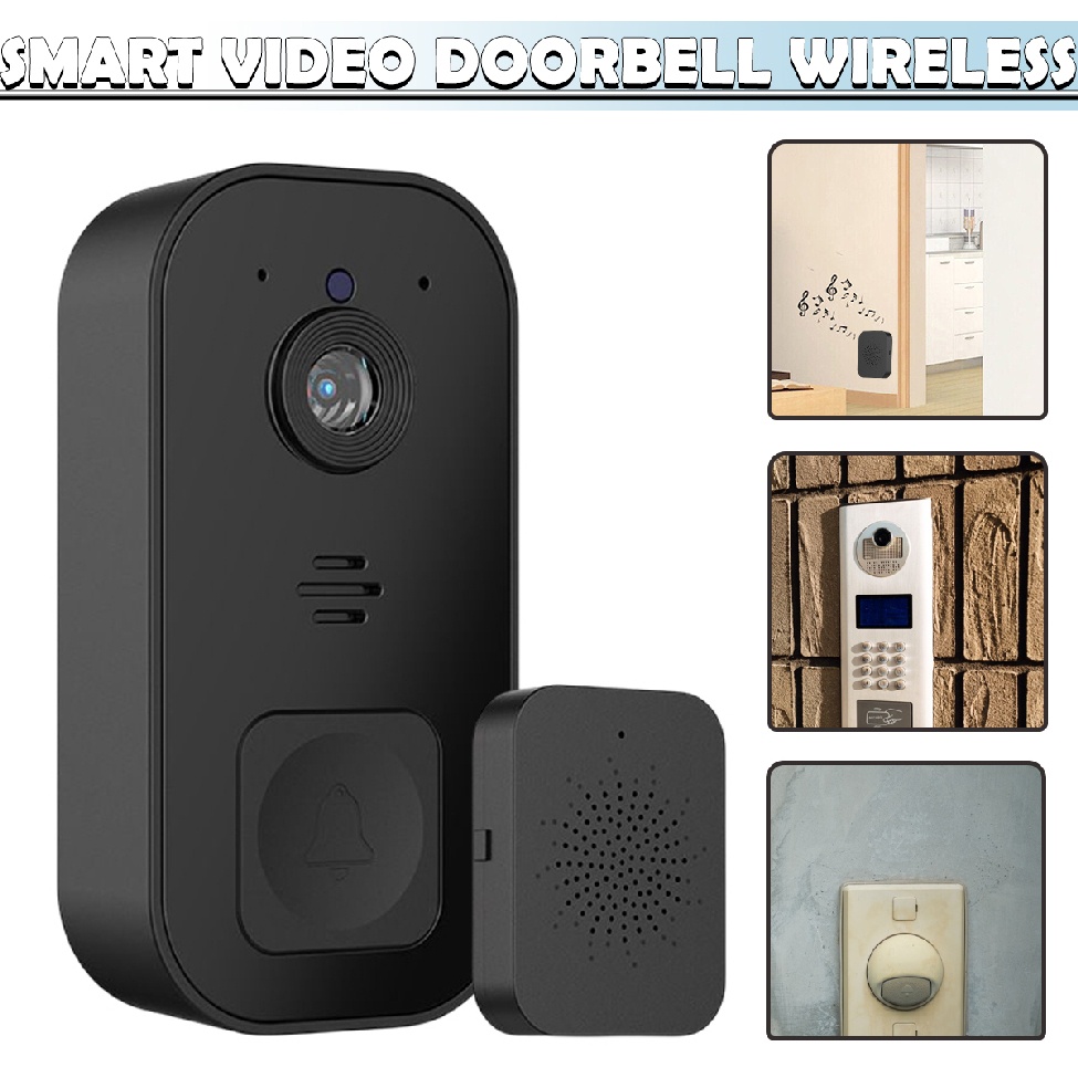 WiFi Wireless Video HD Smart Doorbell Two-Way Intercom Door Bell ...