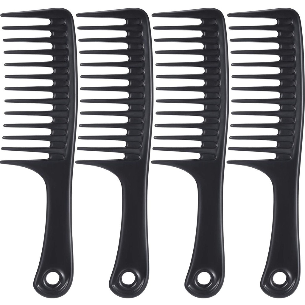 Anti-static Large Tooth Detangle Comb Wide Tooth Hair Comb Black Comb ...
