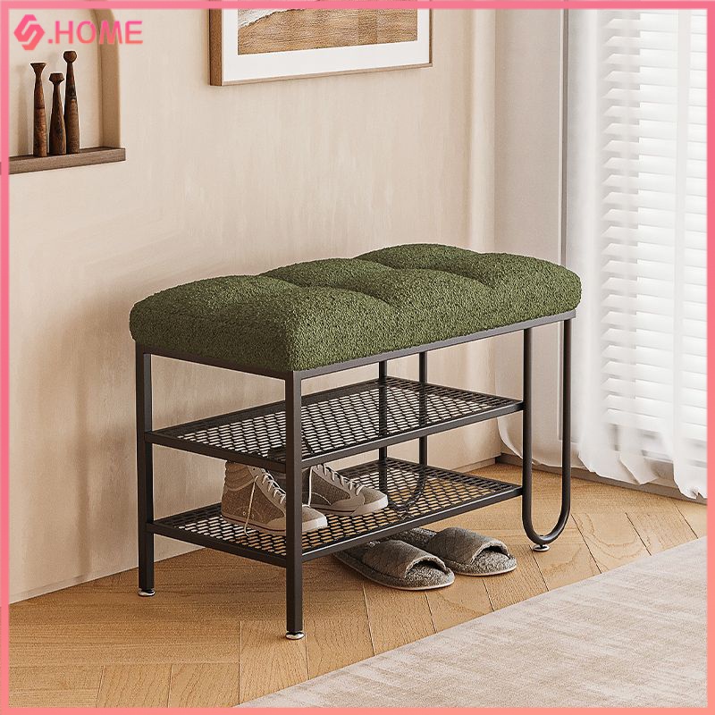 Light luxury shoe changing stool cream style modern home doorway ...