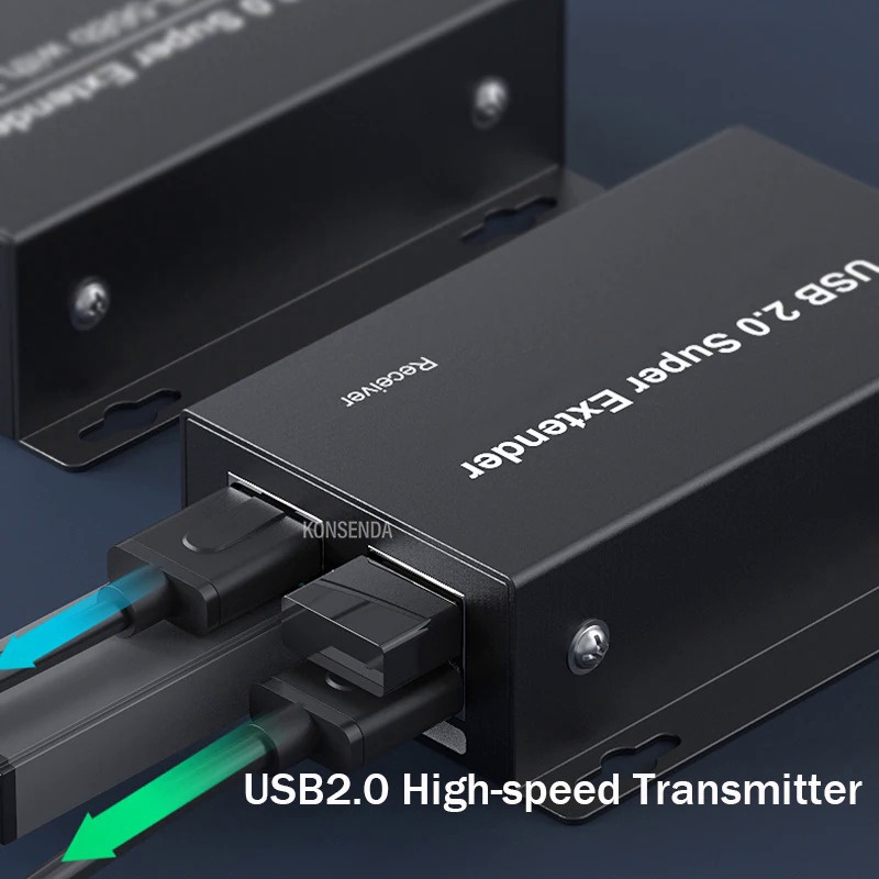 USB Extender 50M 4-Port USB2.0 HUB over Cat5e Cat6 Up to 50M USB to ...