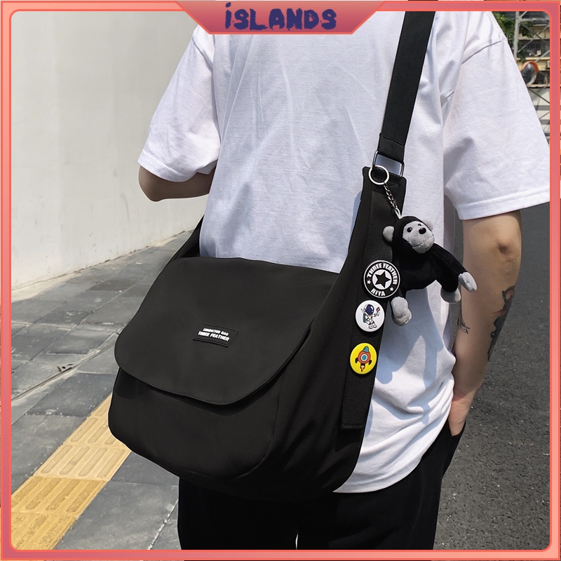 Ins Japanese Ulzzang Korean Fashion Canvas Big Capacity Men Sling Bag ...