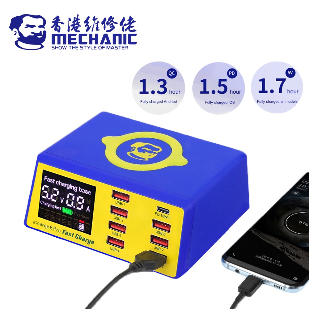 MECHANIC iCharge 8 Pro Wireless Charger PD 18W Smart Charger QC 3.0 ...