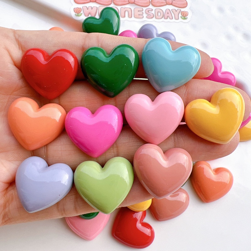 20Pcs/set Bright Love Heart Flatback Embellishments for Phone Case ...