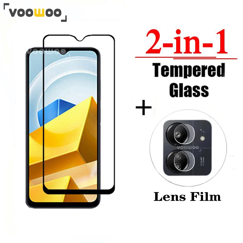 POCO C65 Full Cover Tempered Glass for Xiaomi POCO F5 X6 Pro 5G M5S C40 ...