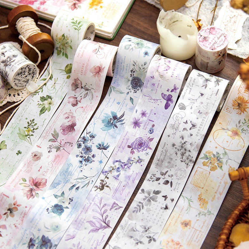Midoo 4.5x200cm Flower and Poem Washi Tape for Collage Junk Journal ...