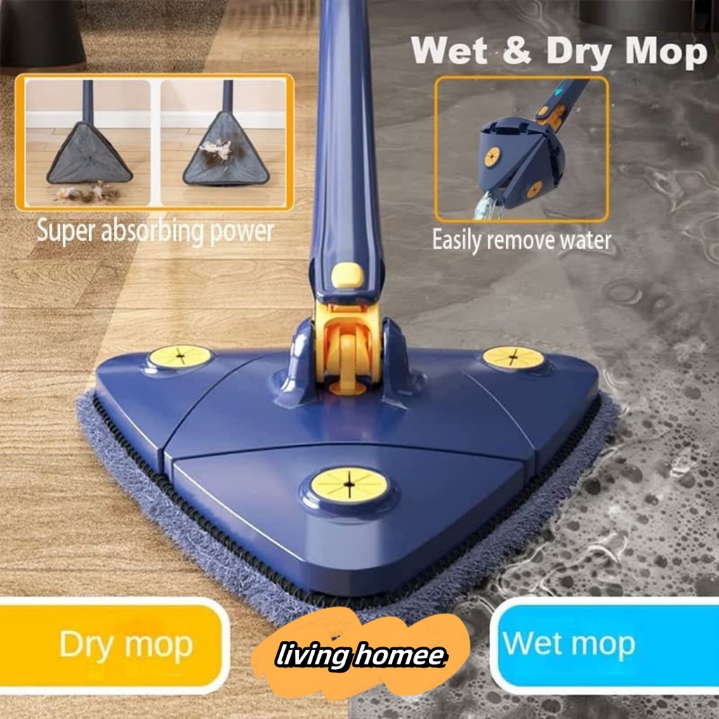 Spin Mop Floor mop Self Wash Triangle Mop Rotatable Cleaning Mop Flat ...