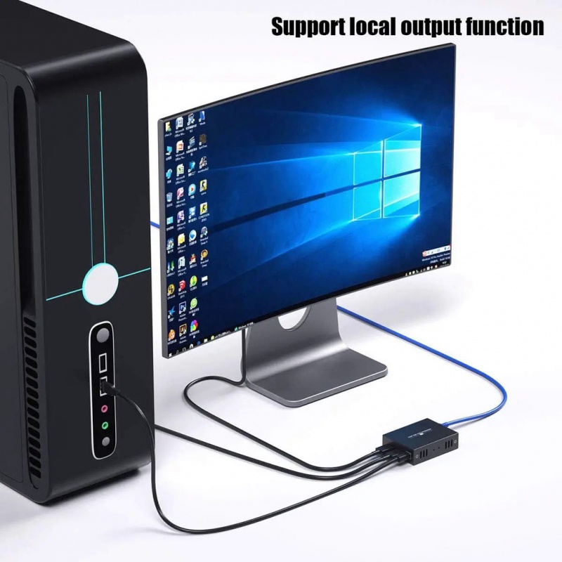 60M HDMI KVM Extender over Cat5e Cat6 1080P HDMI USB KVM Extender ...