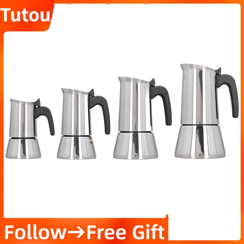 Tutoushop Stovetop Moka Pot 430 Stainless Steel Portable Coffee Making ...