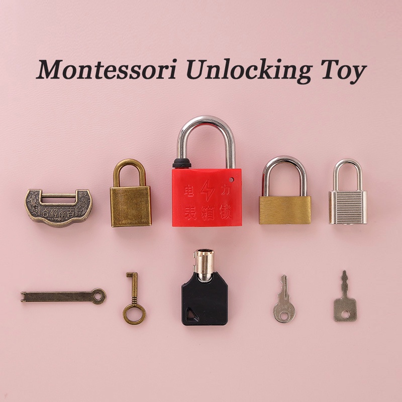 5Pcs Montessori Lock Matching Key Unlocking Toy Children Exploration ...