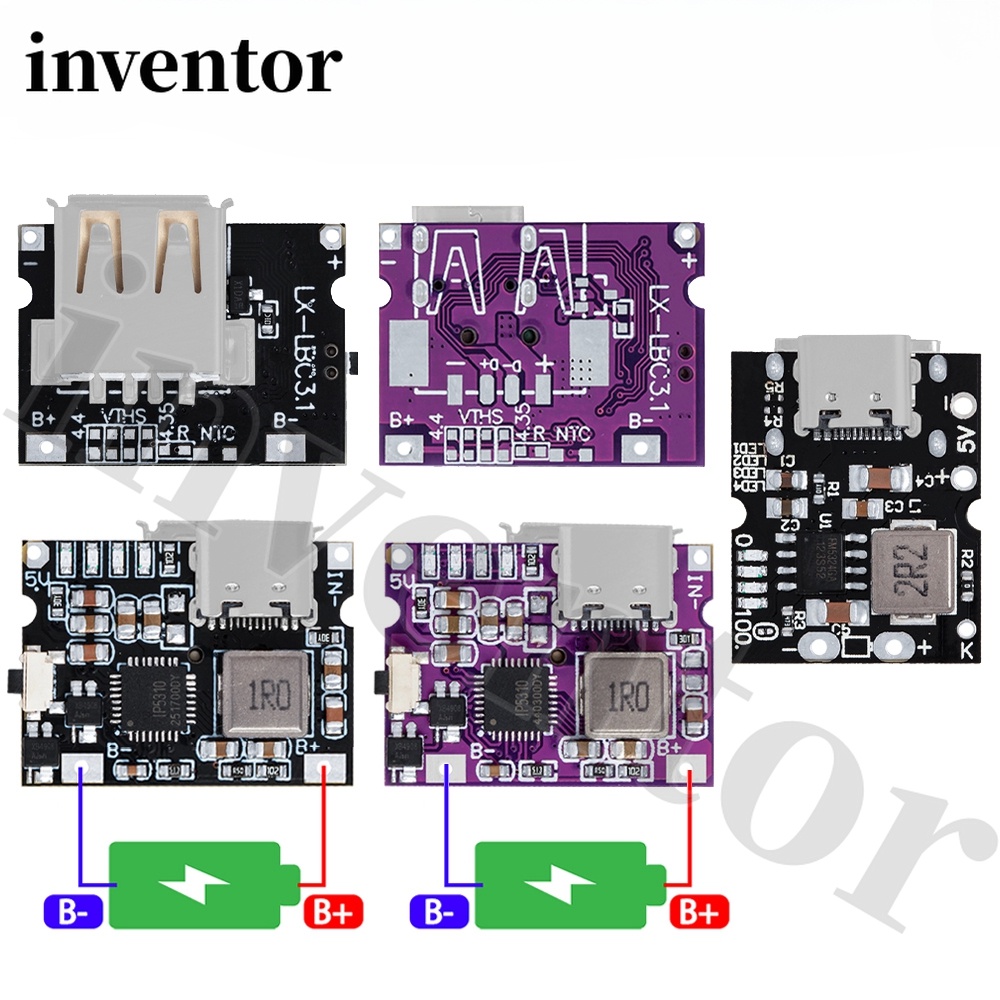 Type-C USB 5V 2A 3.1A Boost Step-Up Power Module Lithium Battery ...